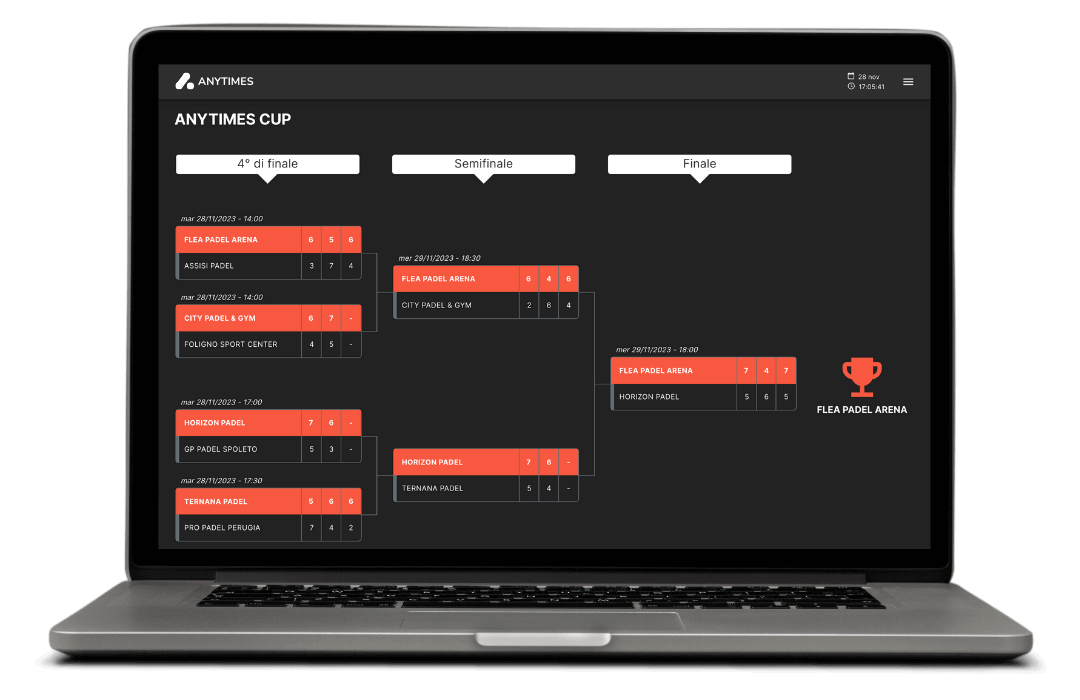 Software per tornei e campionati di Padel